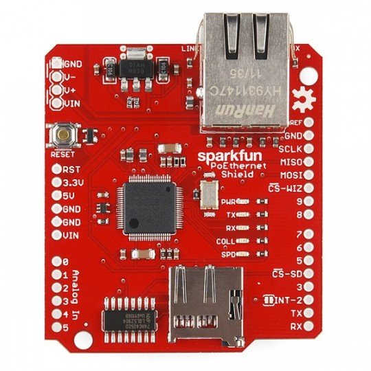 Ethernet Shield + PoE for Arduino - SparkFun Botland - Robotic Shop