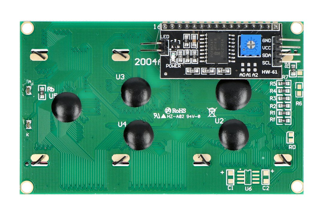 LCD display 4x20 characters blue + I2C LCM1602 Botland - Robotic Shop