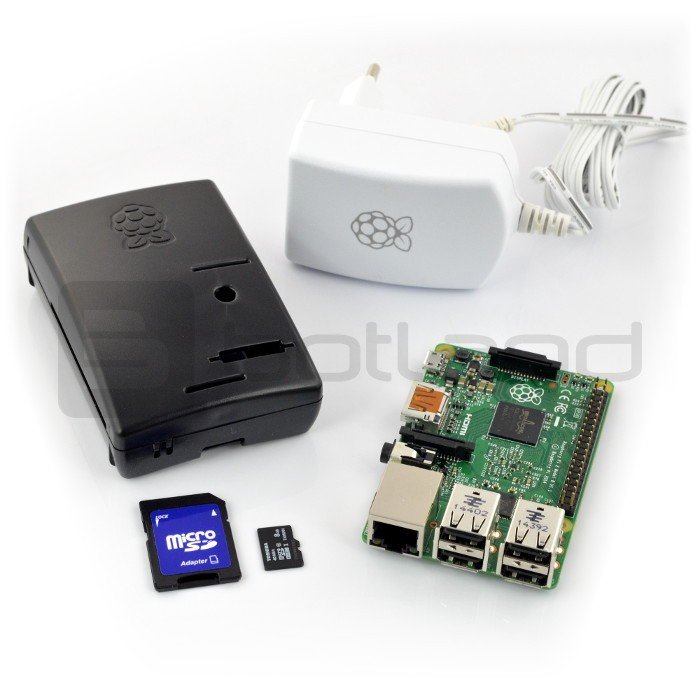 Raspberry Pi 2 set, model B + case + power supply Botland - Robotic Shop