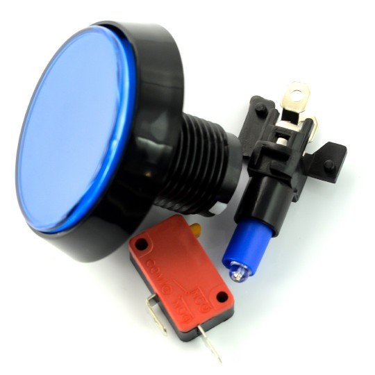 Large Arcade Button with LED - 60mm Blue* Botland - Robotic Shop