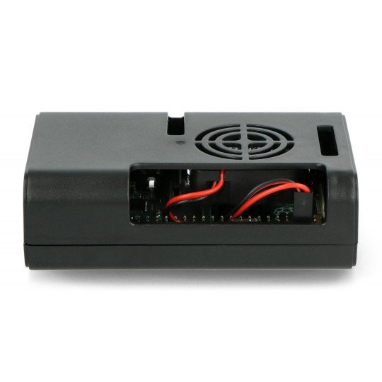 Case justPi for Raspberry Pi 4B with fan - black Botland - Robotic Shop