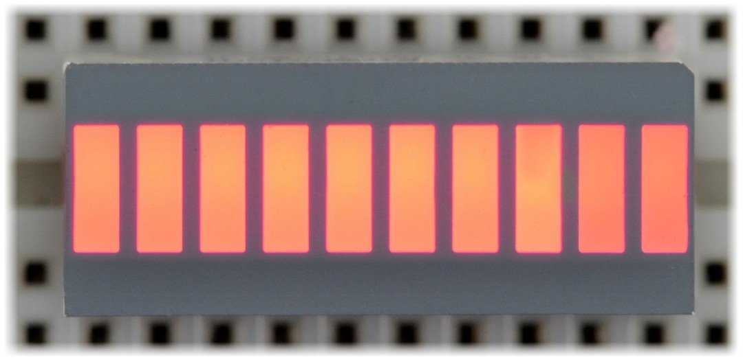 LED display line DC-10SRWA - 10-segment - red Botland - Robotic Shop