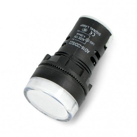 Signal lamp 12V AC / DC - 28mm - white Botland - Robotic Shop